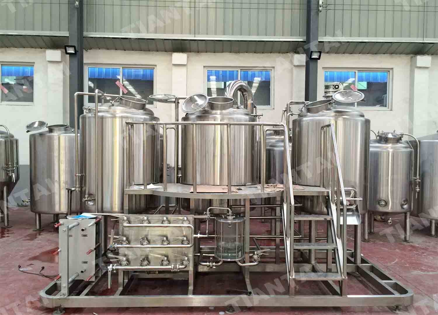 Three vessel 600L beer brewing system with Wort Grant | Tiantai® 2 ...